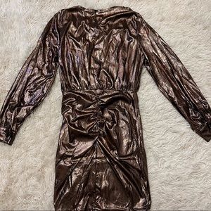 Dresses | Metallic Deep V Mini Dress | Poshmark